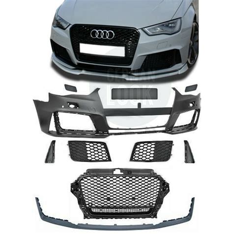Pare choc avant look RS3 pour AUDI A3 8V 2012 à 2016 calandre noir