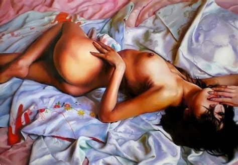 Pintura Moderna y Fotografía Artística Cuadro al óleo de mujer