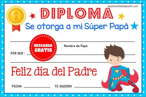 Certificado del Día del Padre para imprimir Día Del Padre