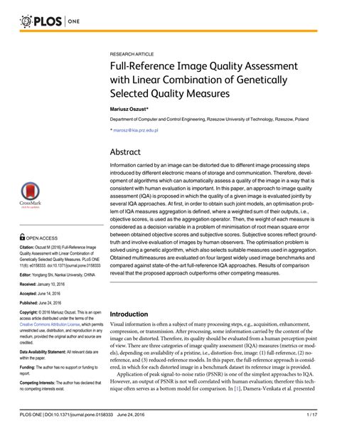 pdf full reference image quality assessment with linear combination of genetically selected