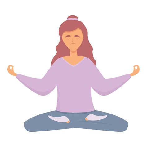 Relax Meditation Icon Cartoon Vector Woman Meditate 14352477 Vector