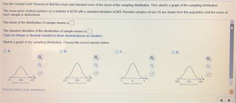 solved use the central limit theorem to find the mean and