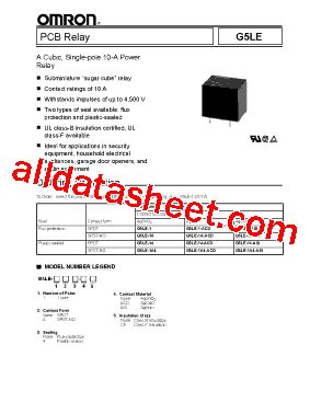 G5LE 1 데이터시트 PDF Omron Electronics LLC
