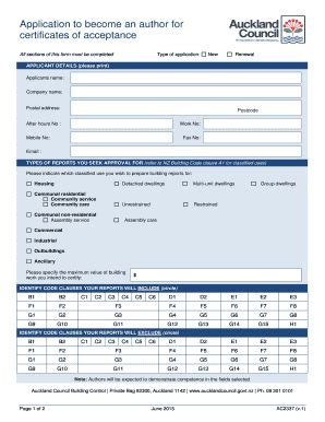 Fillable Online Aucklandcouncil Govt AC2337 Application To Become A