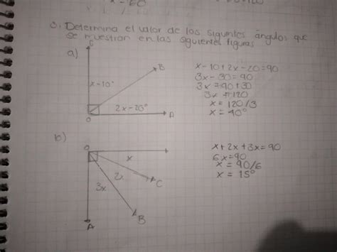 Determina El Valor De Los Ngulos Que Se Muestran En Las Siguientes