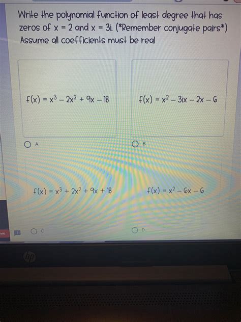 answered write the polynomial function of least… bartleby