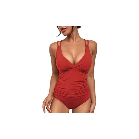 Modaworld Costume Intero Donna Scollo A V Costume Intero Con Controllo