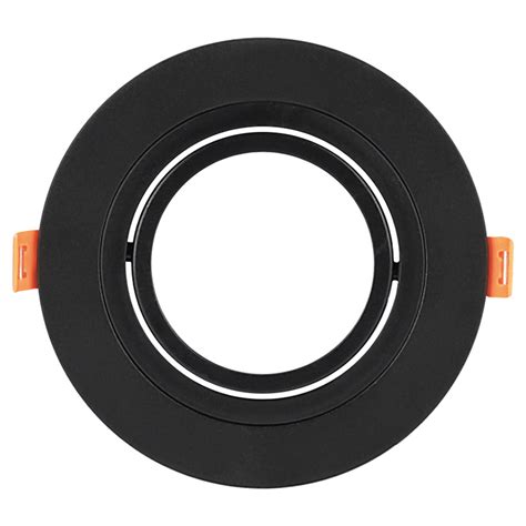 Spot de Embutir Redondo Preto AR70 Direcionável Plano 13cm DL152AR70B