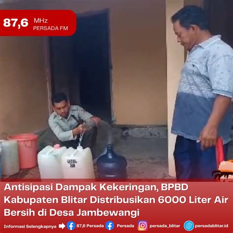 Antisipasi Dampak Kekeringan BPBD Kabupaten Blitar Distribusikan 6000