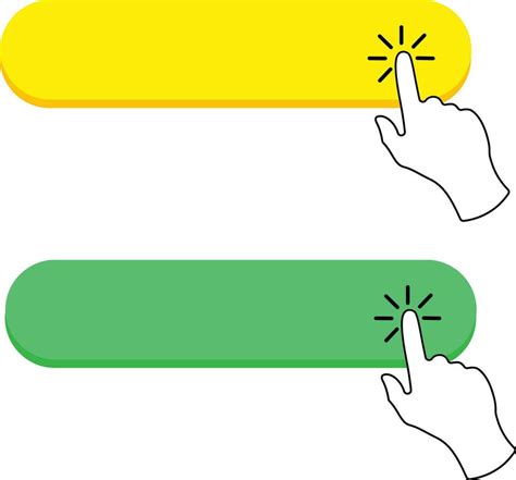 Empty Click Here Buttons Collection With Hand Pointer Vector