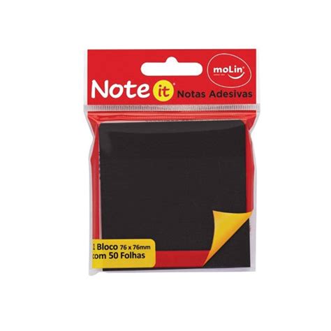 Bloco De Notas Adesivas Preto X Mm C Fls Molin Descubra O