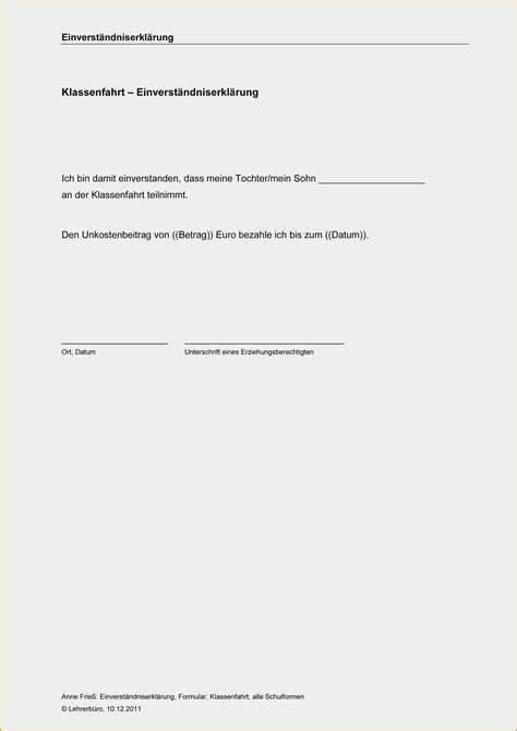 Tolle Vorlage Einverständniserklärung Eltern Ausbildung Kostenlos