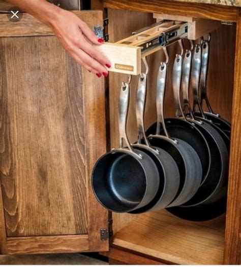 Hanging Pot Pan Storage In Cabinet