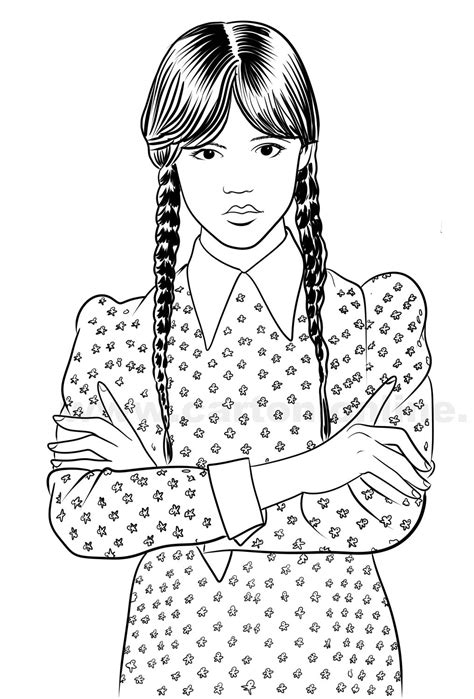Disegno Mercoledě Addams Jenna Ortega di Mercoledě la serie
