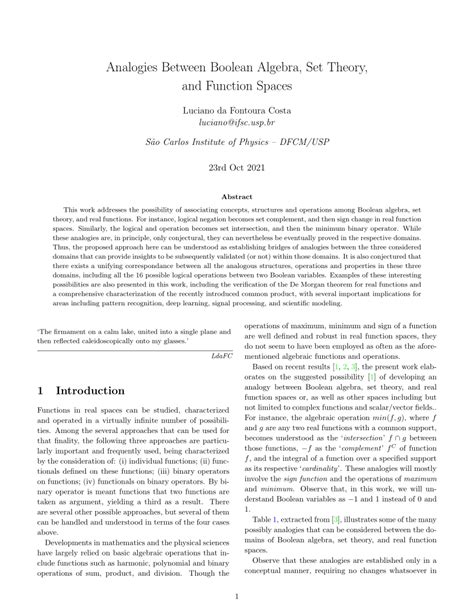 pdf analogies between boolean algebra set theory and function spaces