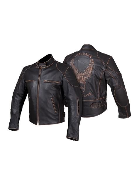 Skórzana kurtka motocyklowa męska RETRO USA Rozmiar kurtki L