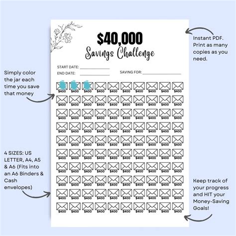 K Saving Challenge Printable Envelope Challenge K Challenge