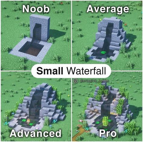 A Small Waterfall Design Of Increasing Skill Level Minecraftbuilds In