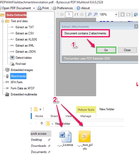 how to automatically extract attachments from pdf