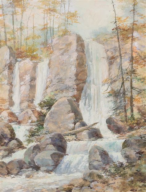 OIDENTIFIERAD KONSTNÄR The Phanton falls USA akvarell