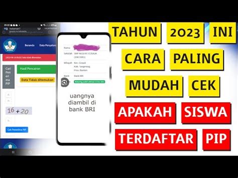 Cara Cek PIP Lewat Hp Data Tidak Ditemukan YouTube