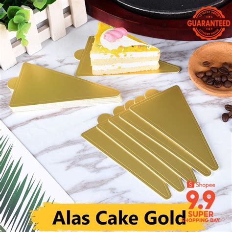 Jual Aigootan Alas Cake Gold Segitiga Tatakan Kue Mini Slice Cake