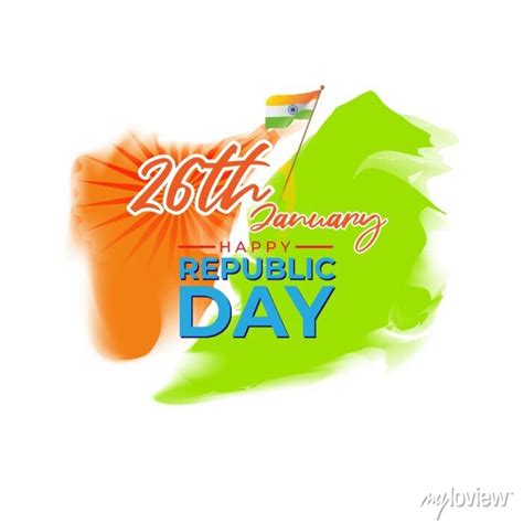 Vector Happy Republic Day Banner 26 January National Holiday Wall