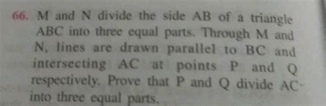 in abc pq is a line segment intersecting ab at p and ac at q such that seg pq ∥ seg bc if pq