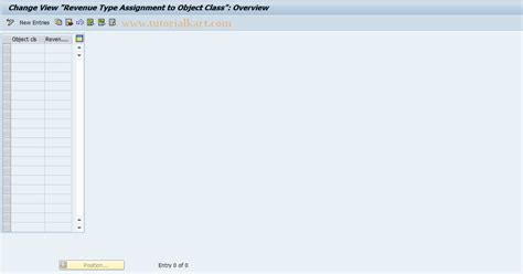 F823 SAP Tcode Revenue Type Object Class Assignment Transaction Code