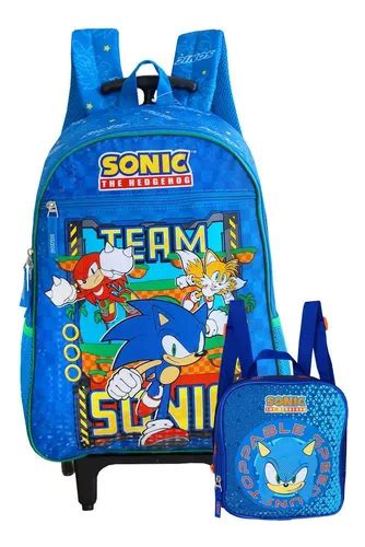 Mochila Sonic The Hedgehog Rodinhas Azul