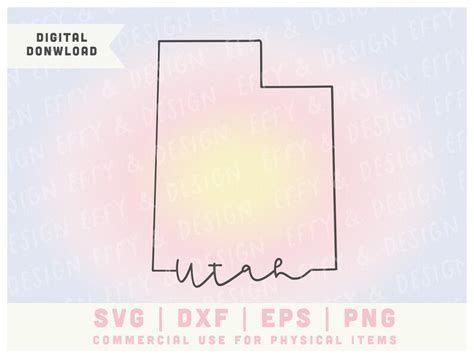 Utah State Outline SVG Utah State Outline Utah Clipart Etsy