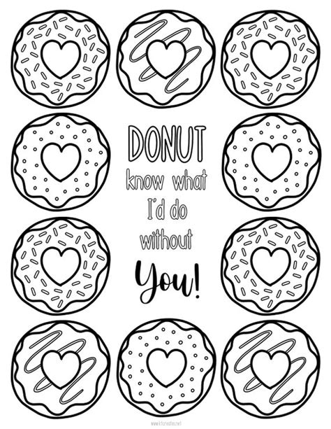 Doughnut Coloring Page Valentine Coloring Pages Printable Coloring