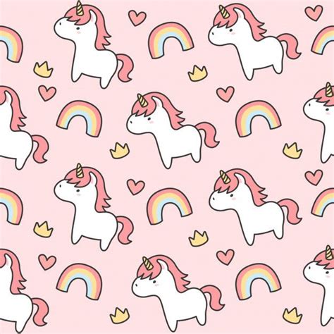 Premium Vector Cute Unicorn And Rainbow Seamless Pattern Background