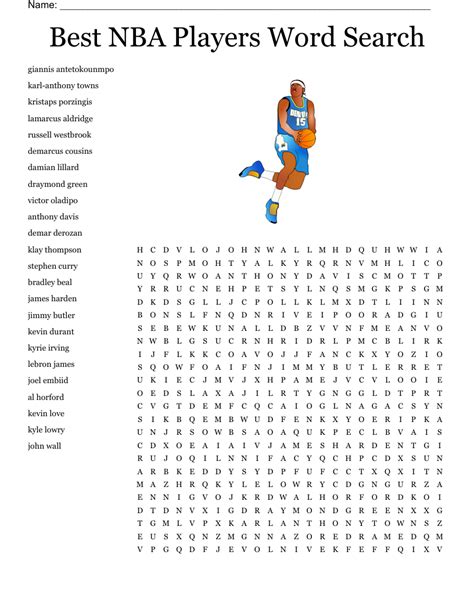 Best Nba Players Word Search Wordmint