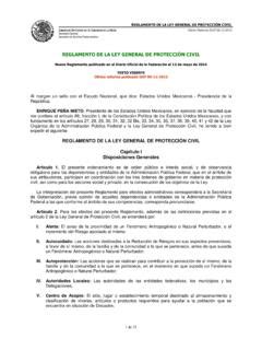 Reglamento de la Ley General de Protección Civil reglamento de la ley