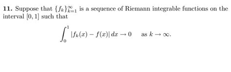 solved is a sequence of riemann integrable functions on the