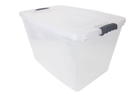 Caixa Plástica Organizadora 60 Litros Transparente Tampa Proplast