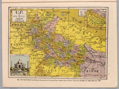 U P The United Provinces Of Agra Oudh David Rumsey Historical
