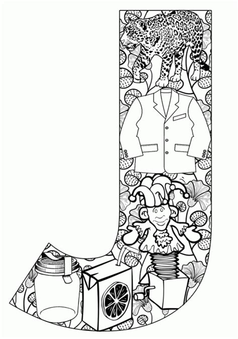Letra J para colorear y Pintar Imágenes Para Dibujar Gratis