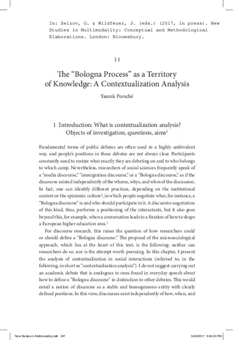 pdf the bologna process as a territory of knowledge a contextualization analysis yannik
