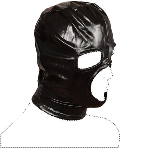 Black Bdsm Sex Head Masks Hood Slave Mask Sm Player Open Eye Men Adult Products For Couples