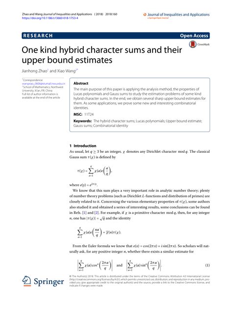 pdf one kind hybrid character sums and their upper bound estimates