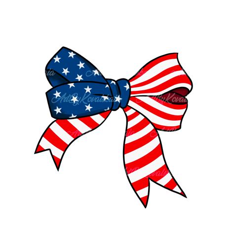 Patriotic Bow PNG American Flag PNG Fourth Of July PNG Bow Clipart