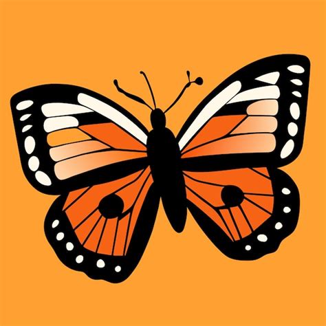 Primer Plano De La Mariposa Monarca En Vuelo Vector Premium