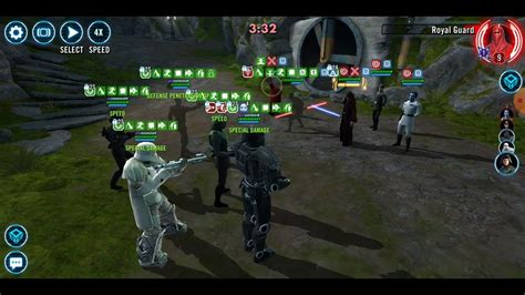 Veers Piett Dark Range Iden Prot Up L6 Buffs Vs LV RG Maul Piett