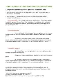 TEMA 1 DE DERECHO PROCESAL CONCEPTOS ESENCIALES Apuntes De Derecho