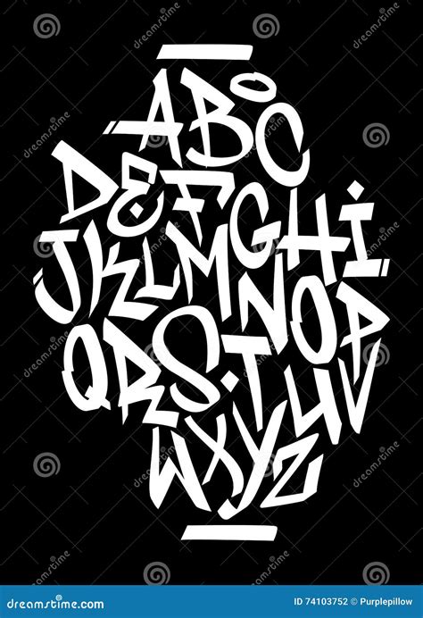 Graffiti Font Alphabet Stock Vector Illustration Of Pattern 74103752