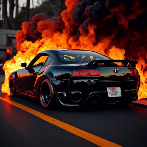 Black Toyota Supra Shooting Flames Phone Wallpaper Quotes Wallpaper Pc