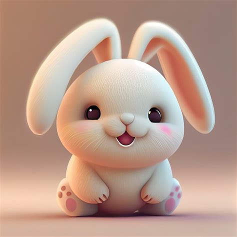 Lindo Conejito Personaje De Dibujos Animados Ia Generativa Foto Premium