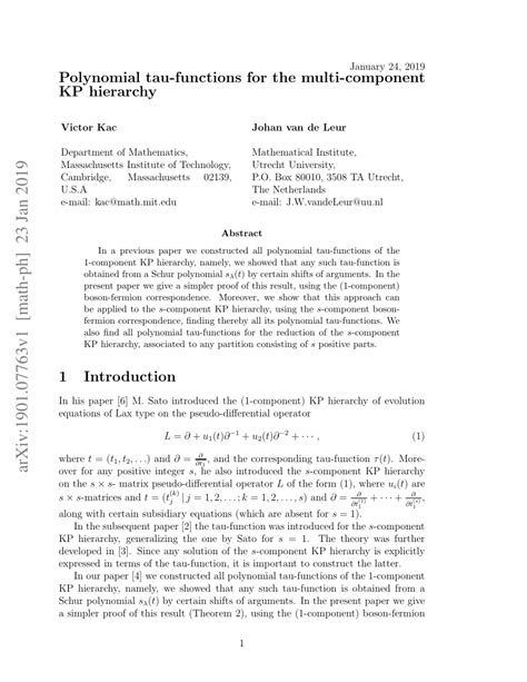 pdf polynomial tau functions for the multi component kp hierarchy